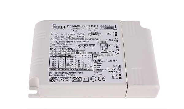 TCI DC Maxi Jolly US DALI 1-10V push and dim multifunctionele LED drive